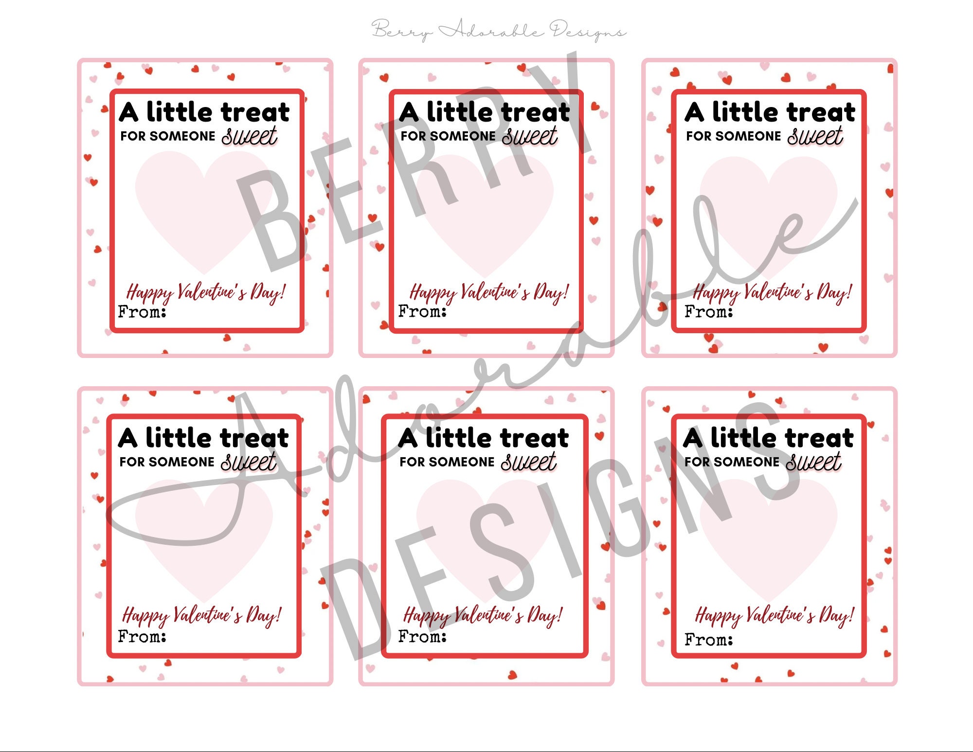 PRINTABLE Valentines Candy Cards! Just Add Your Favorite Candy. Digital ...