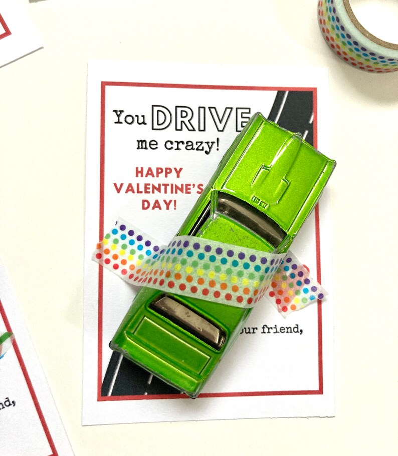 PRINTABLE Valentines Car Cards! Just Add a Toy Car. Digital Download ...