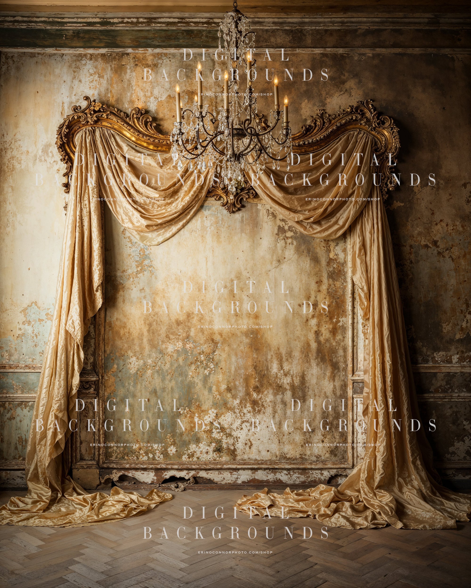 Gold Baroque Frame Arch Background Fine Art Digital Backdrops Victorian ...
