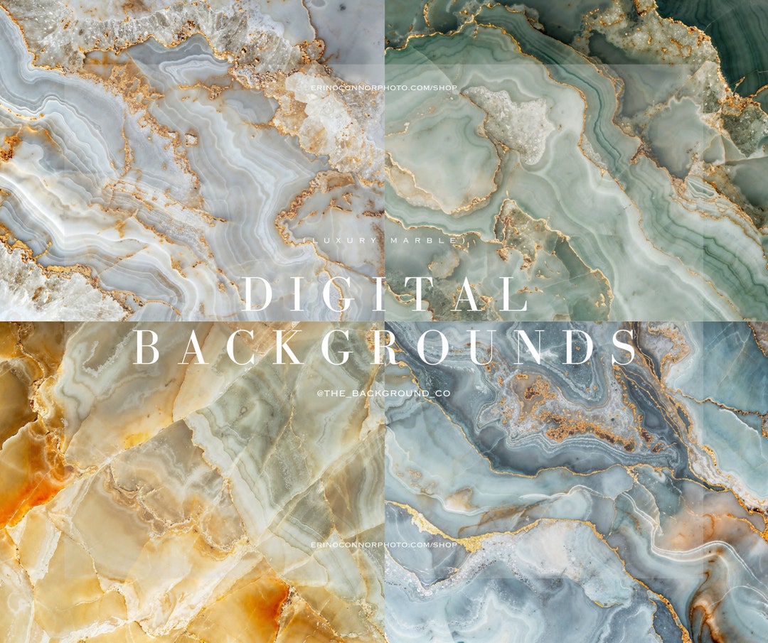 Luxury Marble Backgrounds | 12 Digital Textures & Overlays | Gold Veins ...