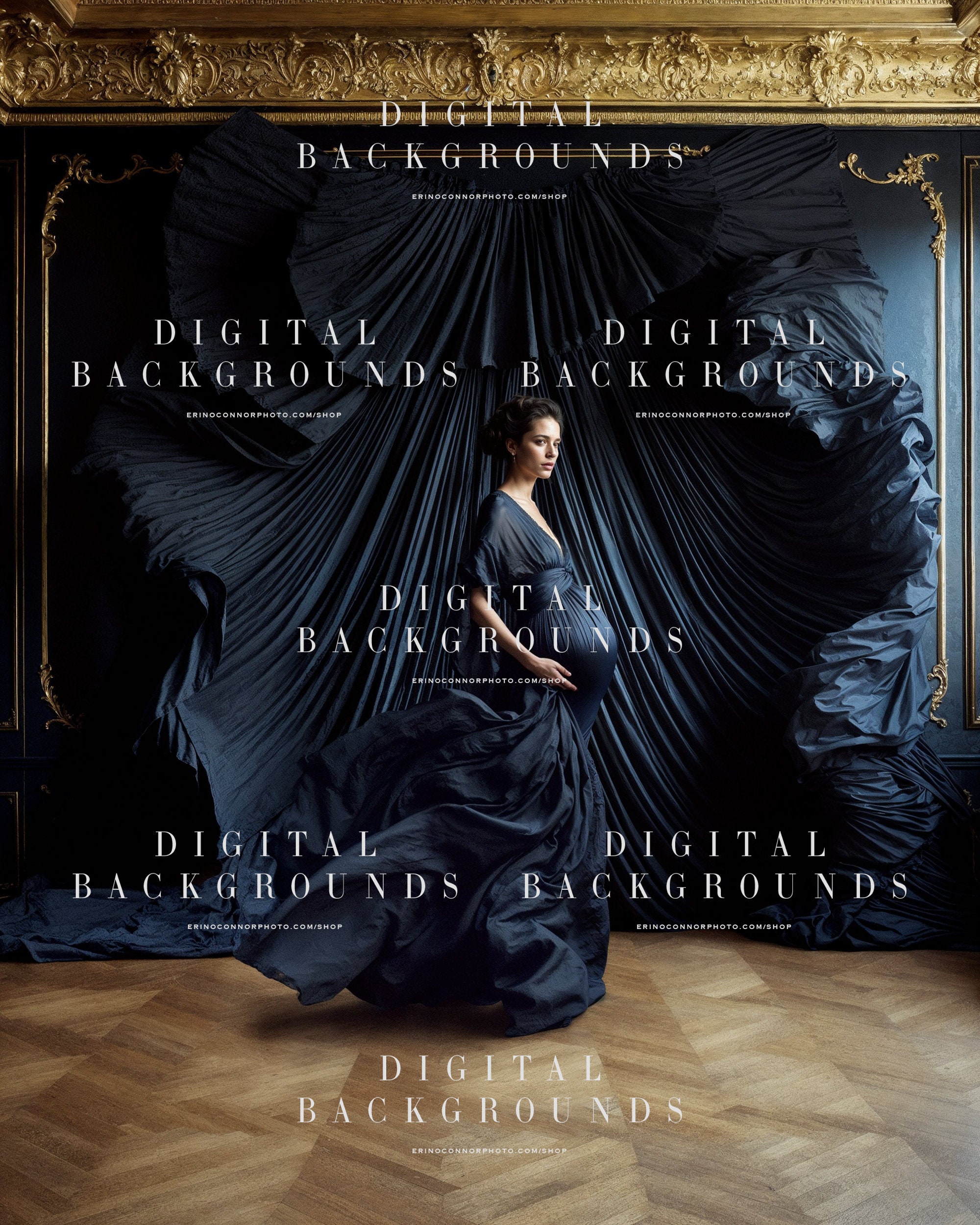 Silk Drapery Digital Backgrounds | Ornate Vintage Baroque Rooms ...