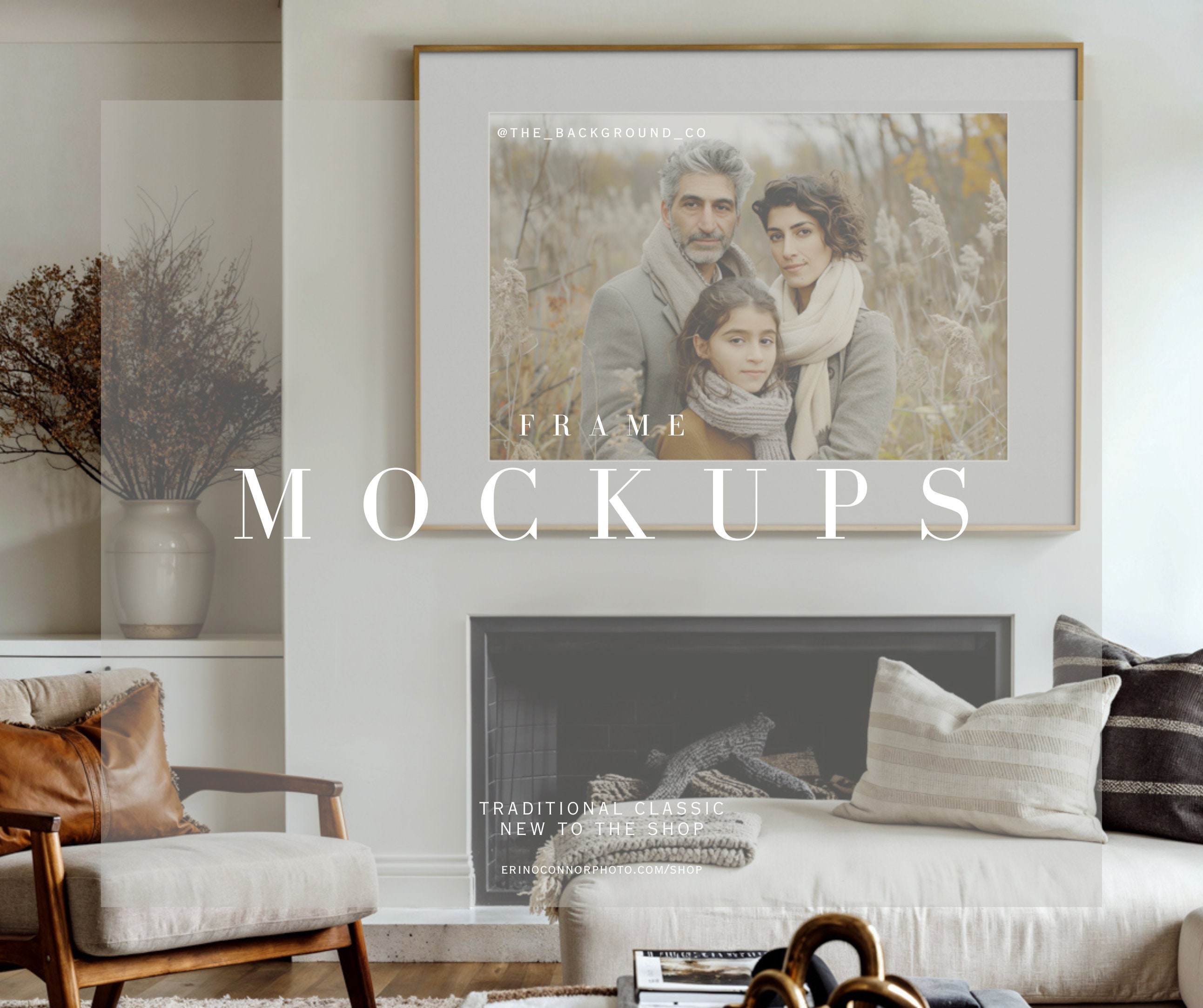 Frame Mockup | Traditional Elegant Digital Room Mockup for Art Display ...