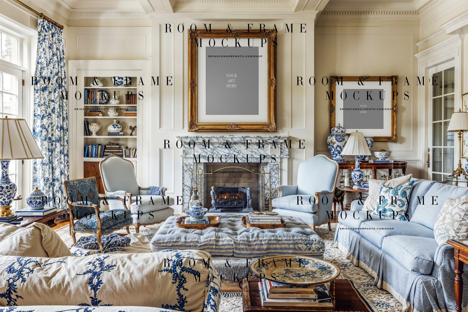 Digital Wall-art Frames & Mockups | 2 Grandmillennial Livingroom ...