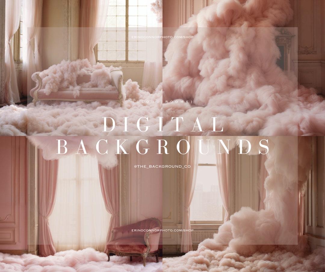 Pink Cloud Room Digital Backgrounds | Cotton Candy Dreams Fine Art ...