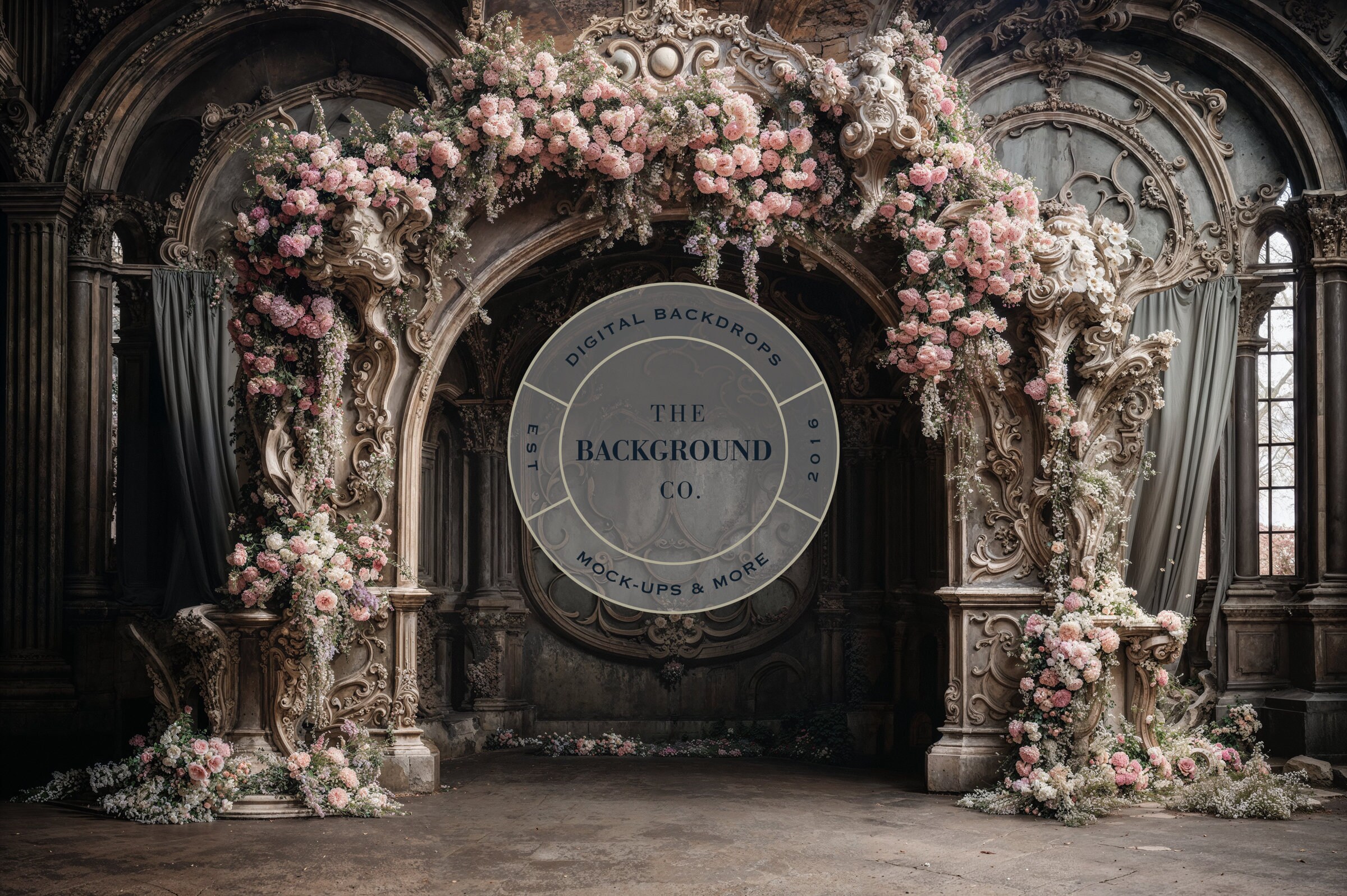 Enchanted Garden Portal 9 Digital Backdrops Mystical Floral Archway ...