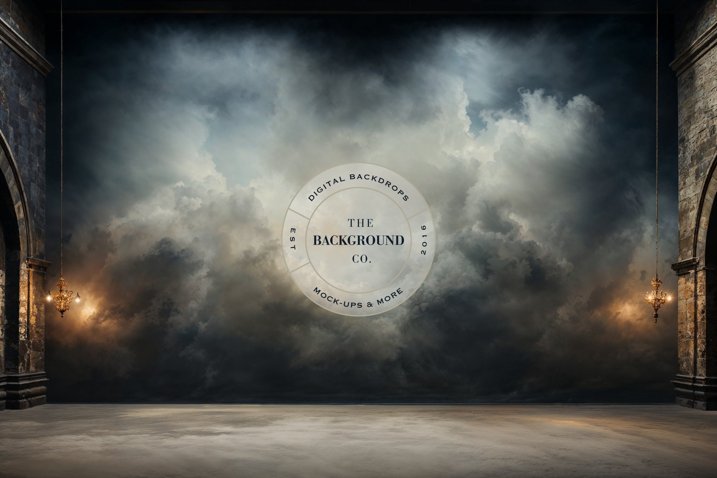 Cloud Stage 6 Digital Backdrops Celestial Puffy Cloudscape Cosmic ...