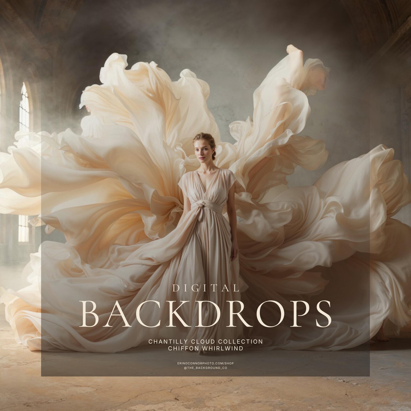 Draped White Silk Chiffon | 6 Digital Backdrops | Majestic Ethereal ...