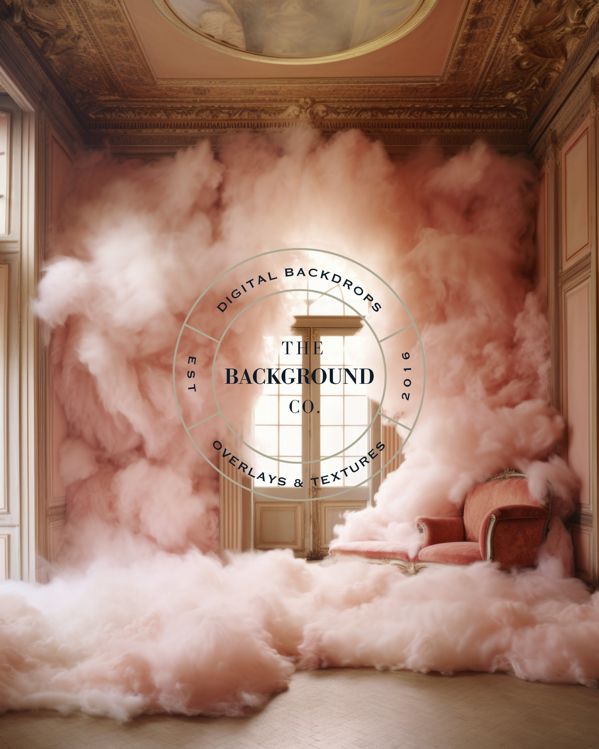 Whimsical Dainty Pink Cloud Rooms 10 Digital Backdrops Simple Vintage ...