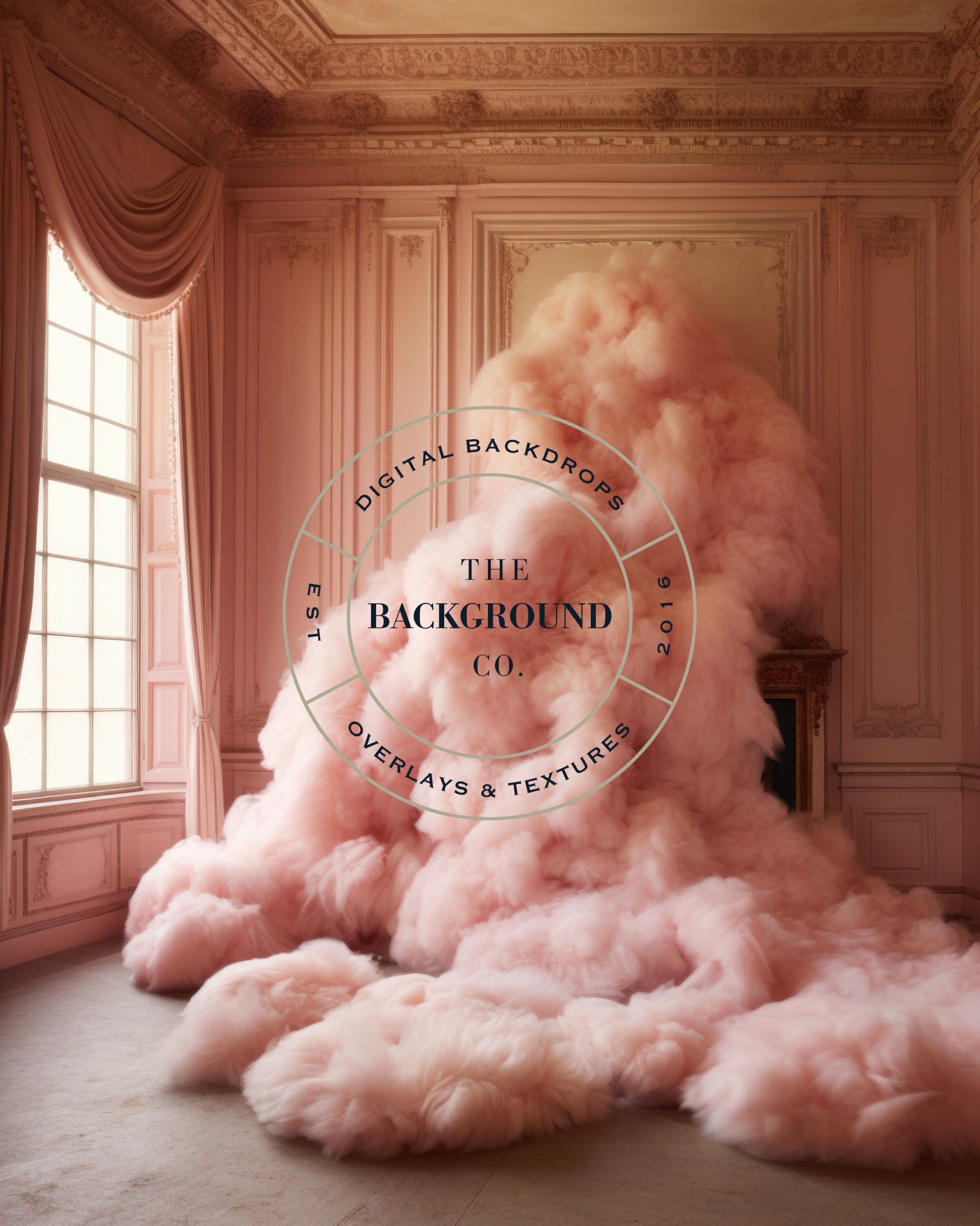 Whimsical Dainty Pink Cloud Rooms 10 Digital Backdrops Simple Vintage ...