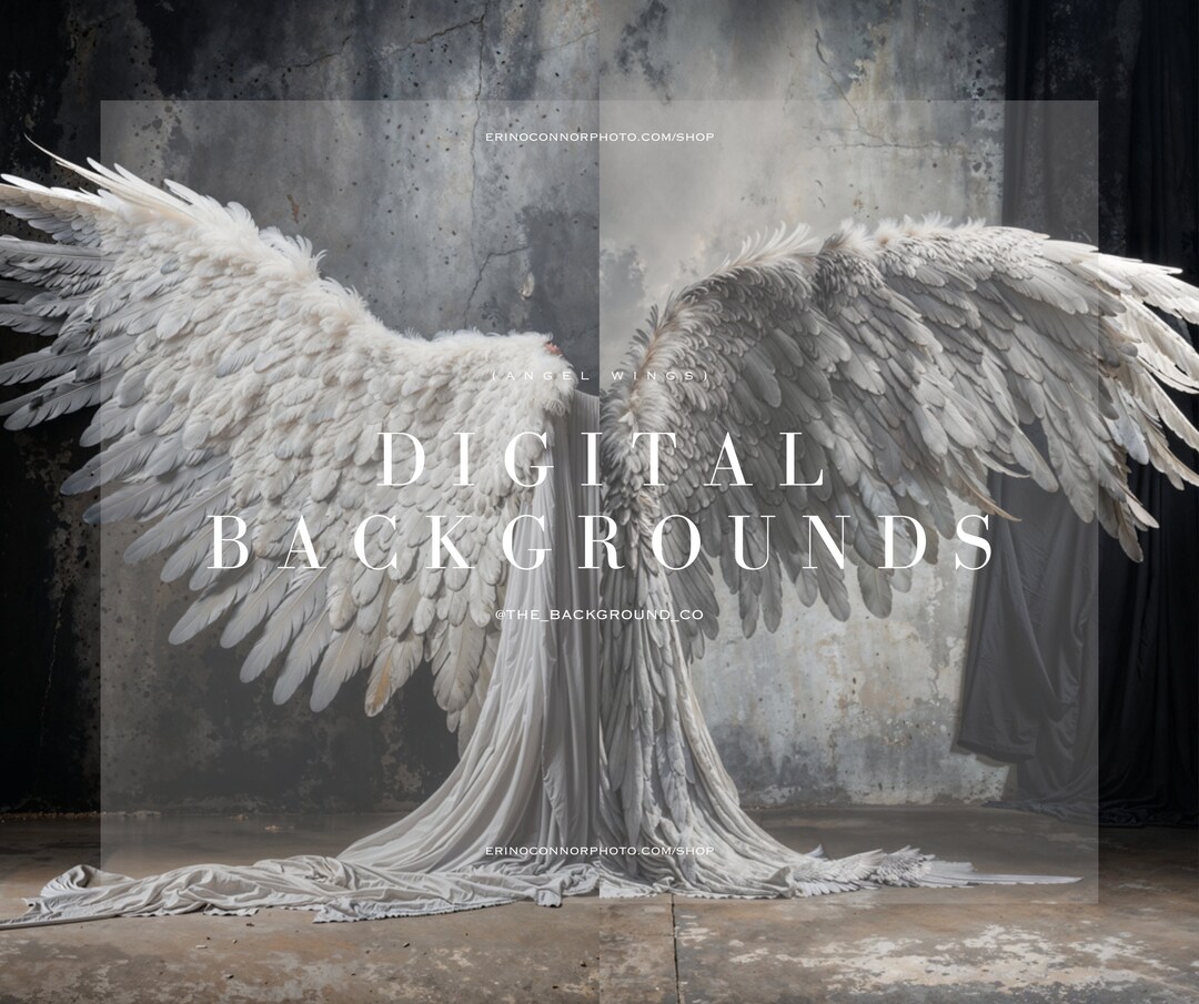 Digital Angel Wings Backgrounds for Photography | Fine Art Backdrops ...