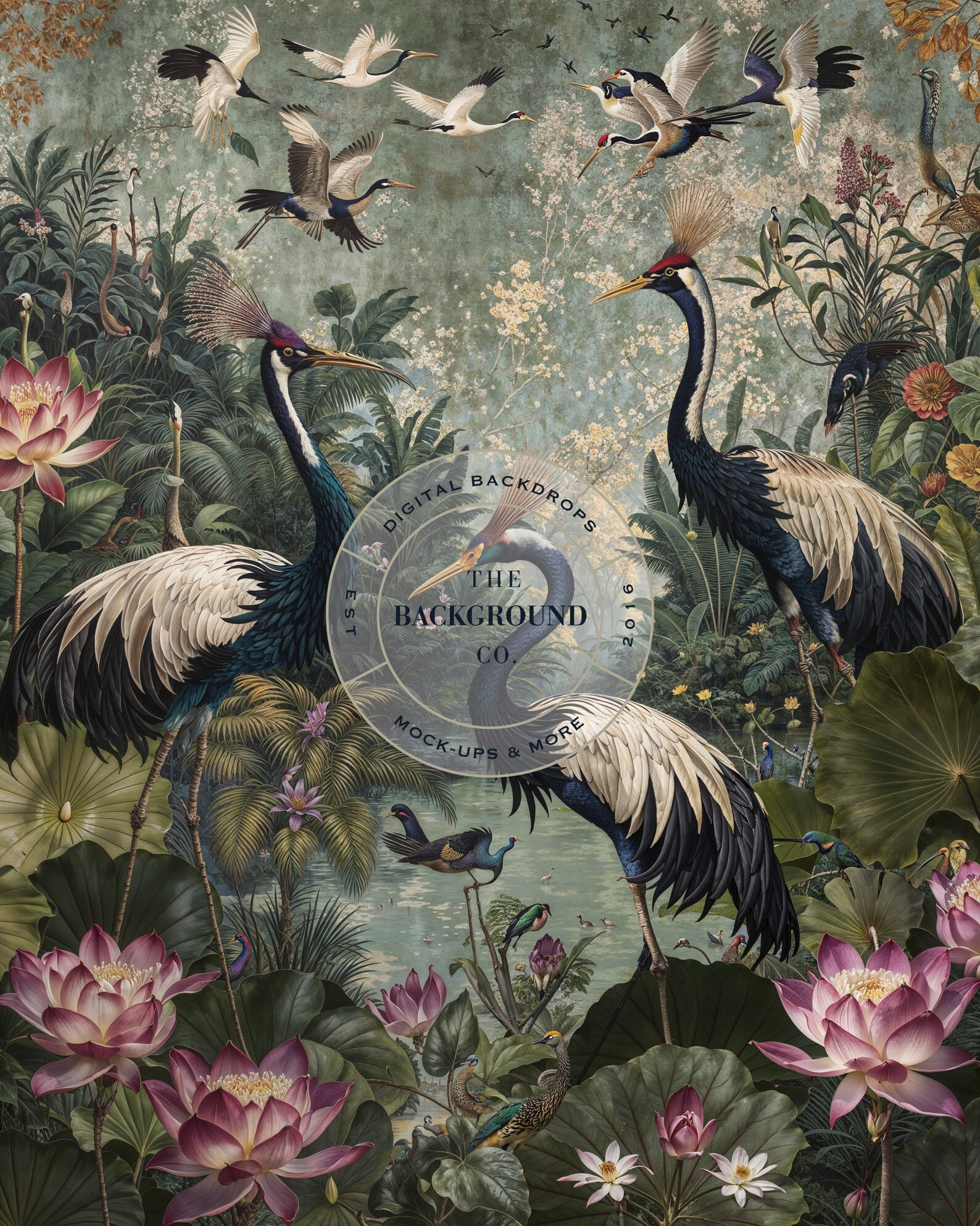 Vintage Peacock Wallpaper 12 Digital Backgrounds Victorian Hand-painted ...