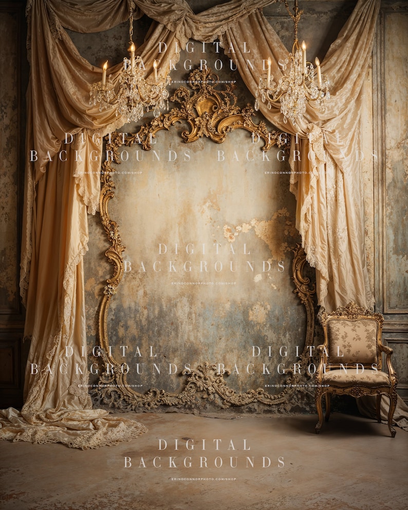 Gold Baroque Frame Arch Background Fine Art Digital Backdrops Victorian ...