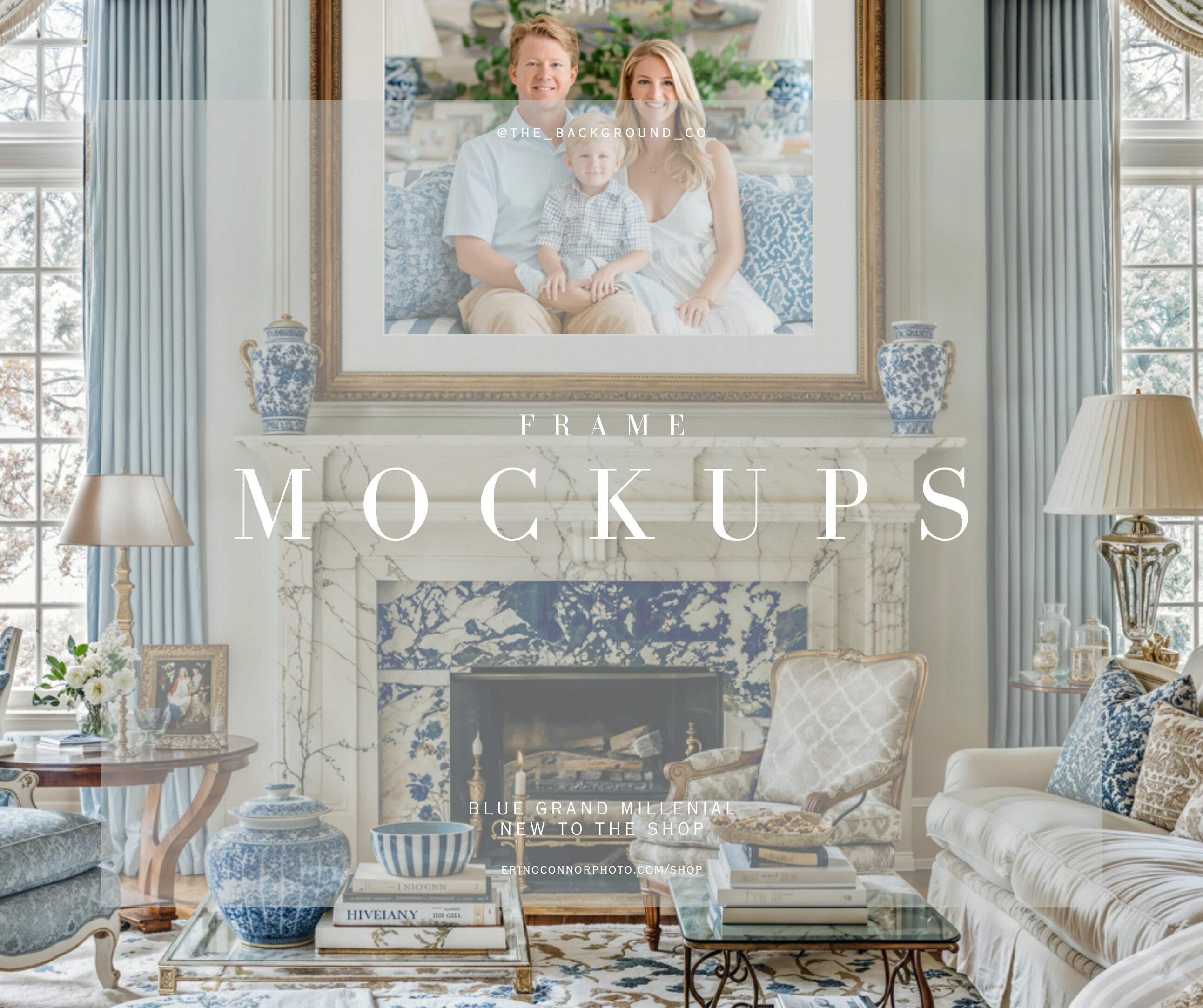 Digital Wall-art Frames & Mockups | 2 Grandmillennial Livingroom ...