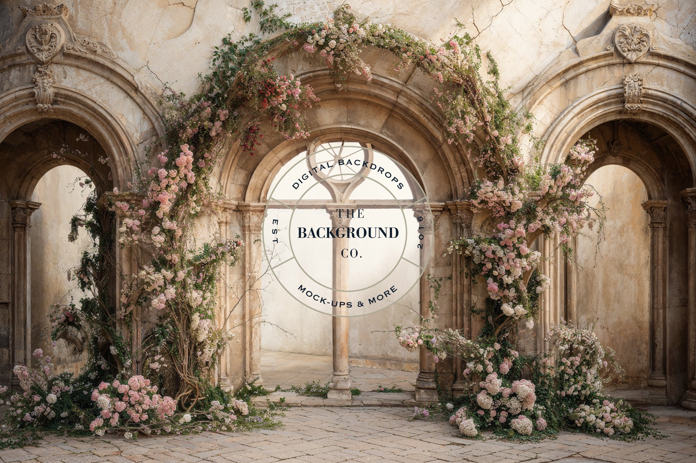 Enchanted Garden Portal 9 Digital Backdrops Mystical Floral Archway ...