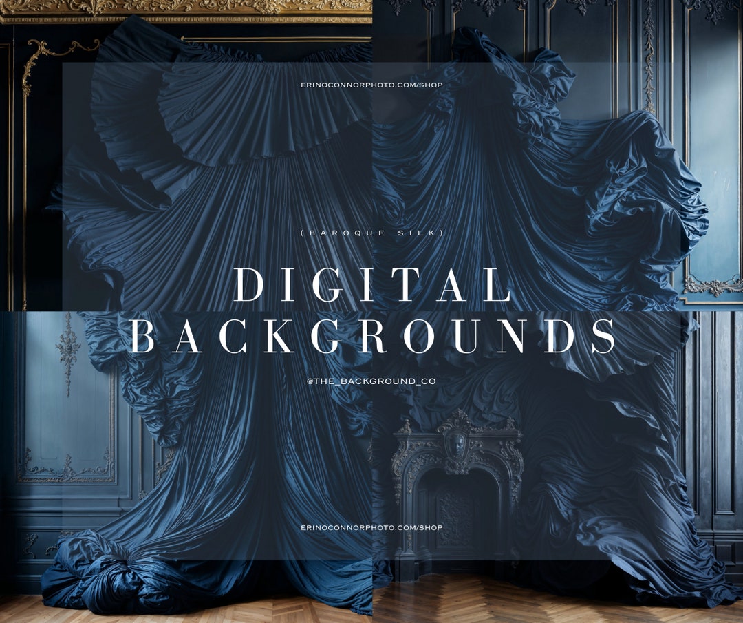 Silk Drapery Digital Backgrounds | Ornate Vintage Baroque Rooms ...