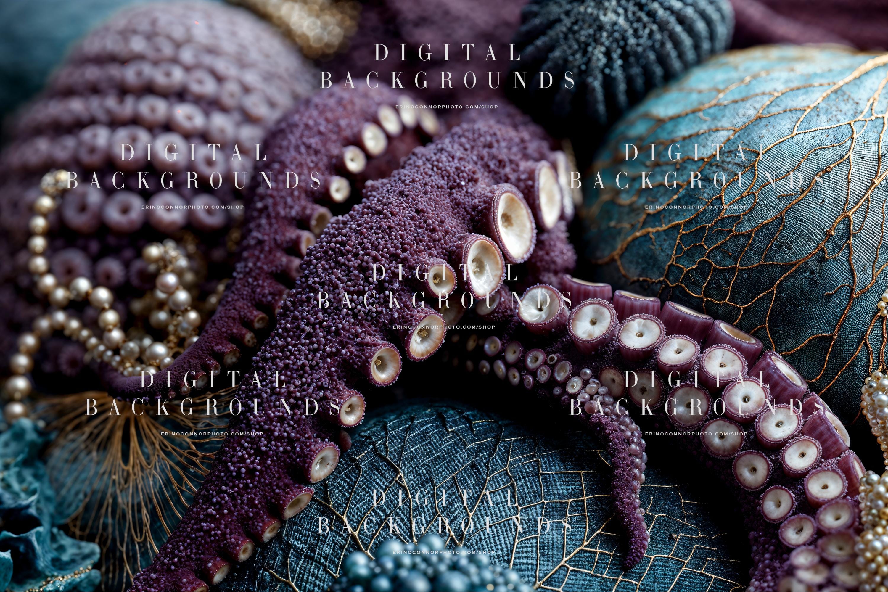 Underwater Octopus Digital Backgrounds | Fine-art Fantasy Photography ...