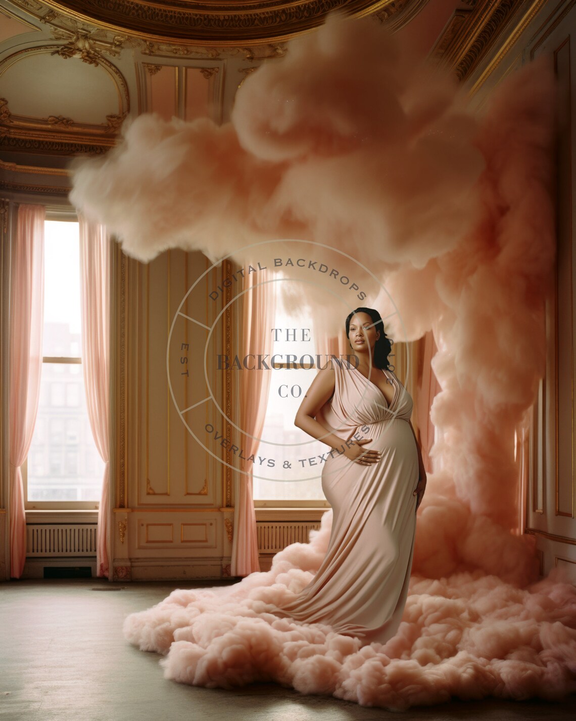 Whimsical Dainty Pink Cloud Rooms 10 Digital Backdrops Simple Vintage ...