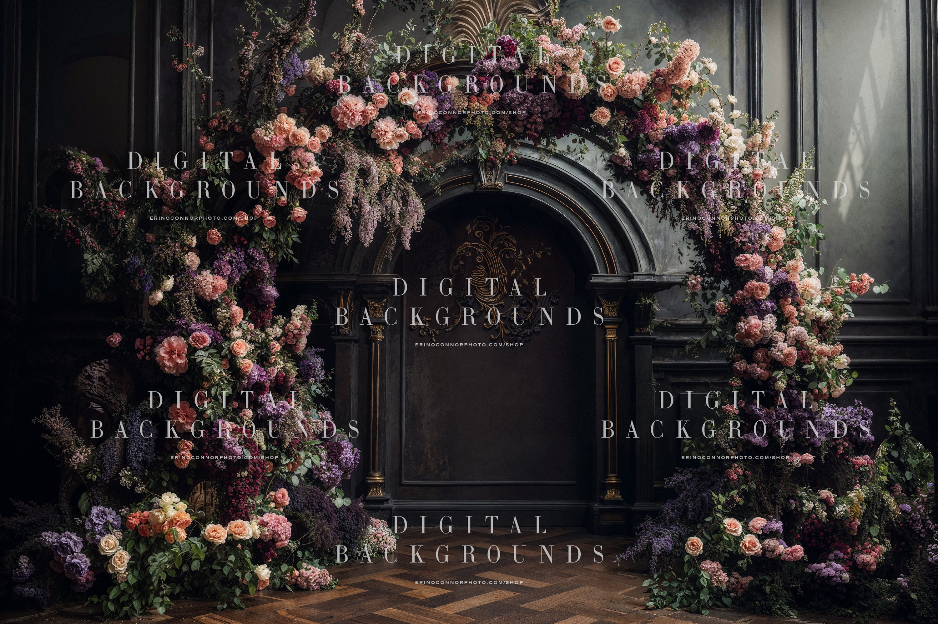Enchanted Garden Portal | 9 Digital Backdrops | Mystical Floral Archway ...