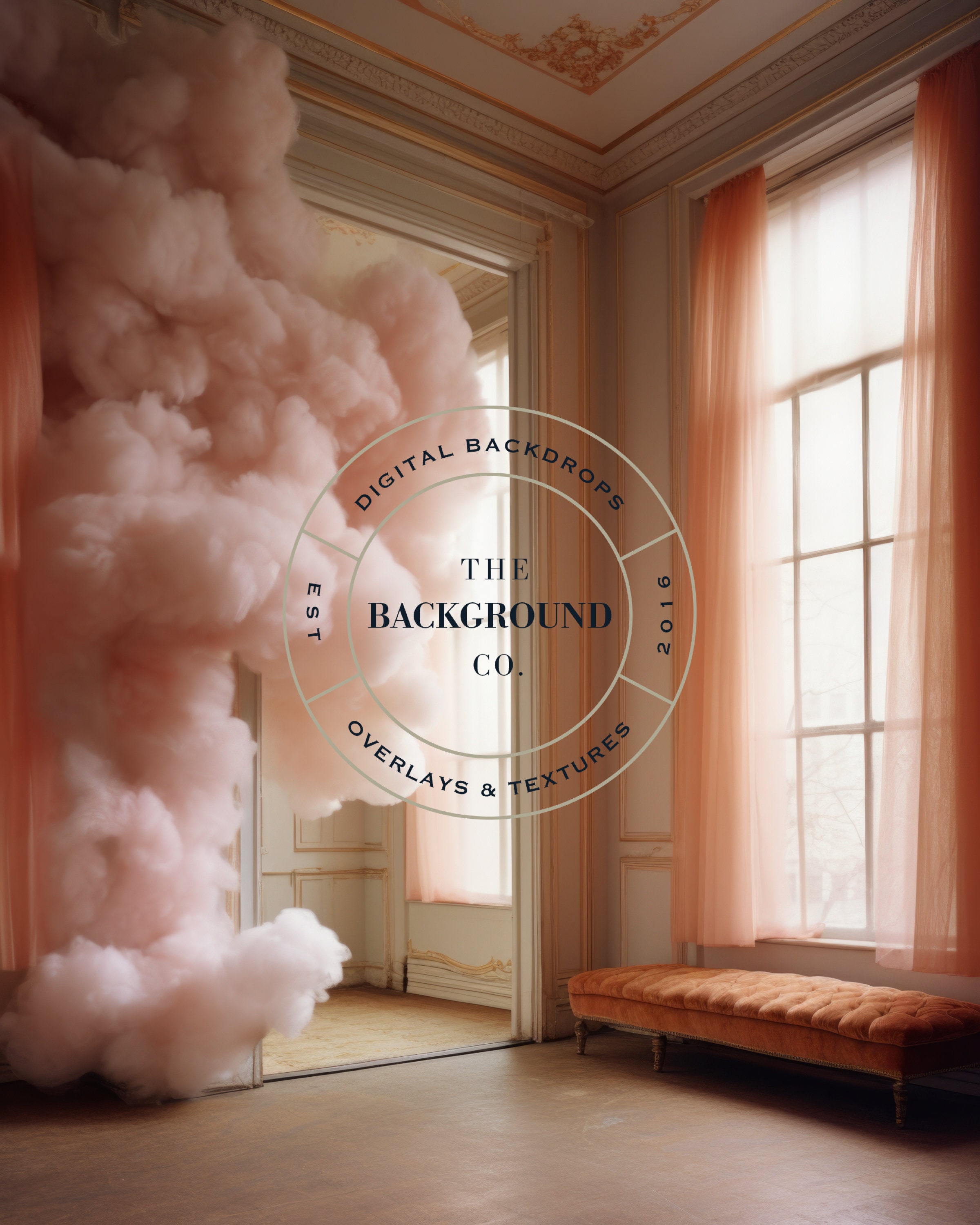 Whimsical Dainty Pink Cloud Rooms 10 Digital Backdrops Simple Vintage ...