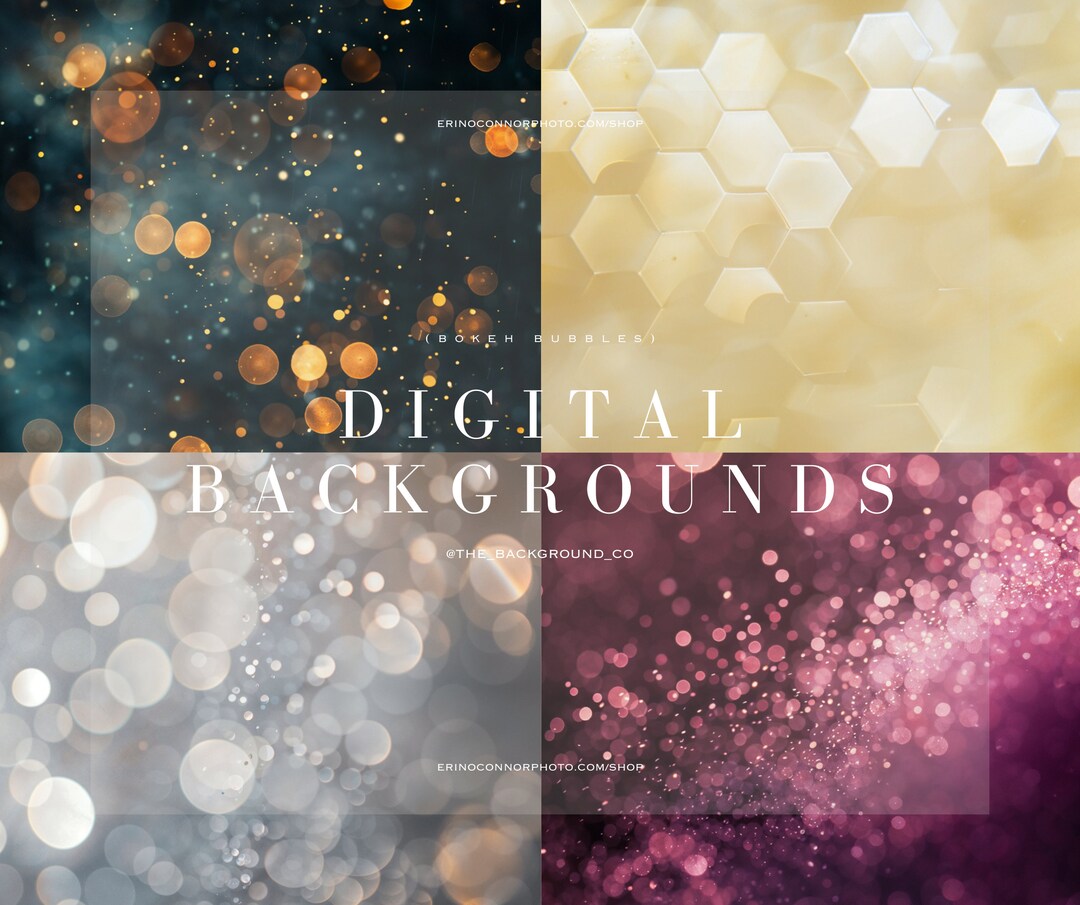 Blurry Bokeh Backgrounds | 10 Digital Textures & Overlays | Bubbles ...