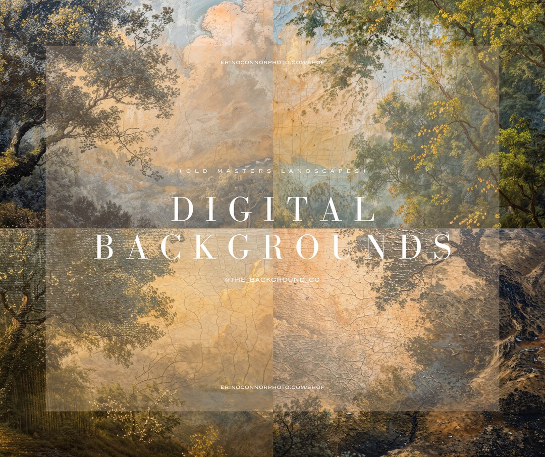 Vintage Old Masters Landscape Painting Digital Backgrounds | Fine Art ...