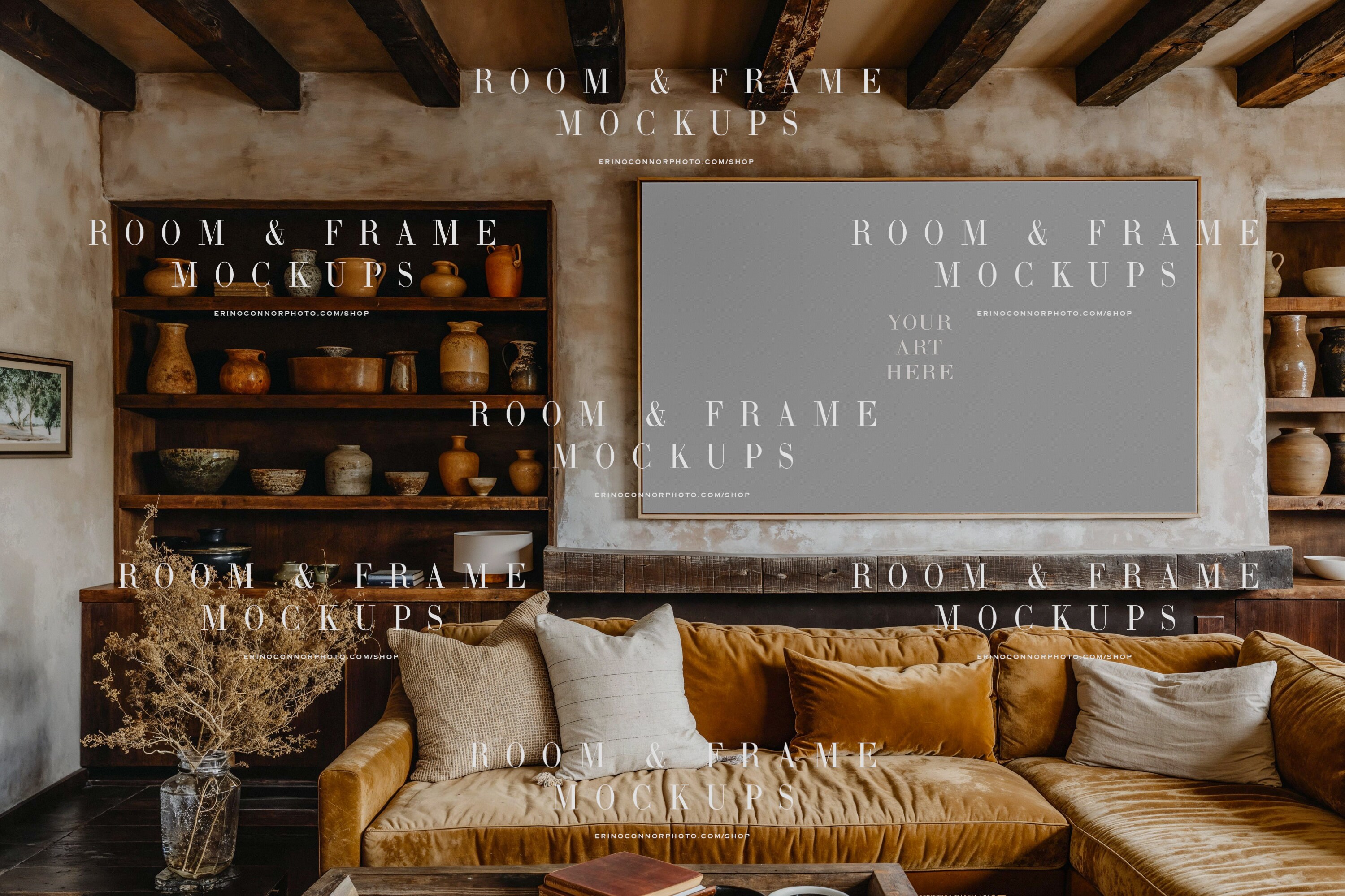 Modern Rustic Art Frame Mockup Digital Wall Art Display for ...