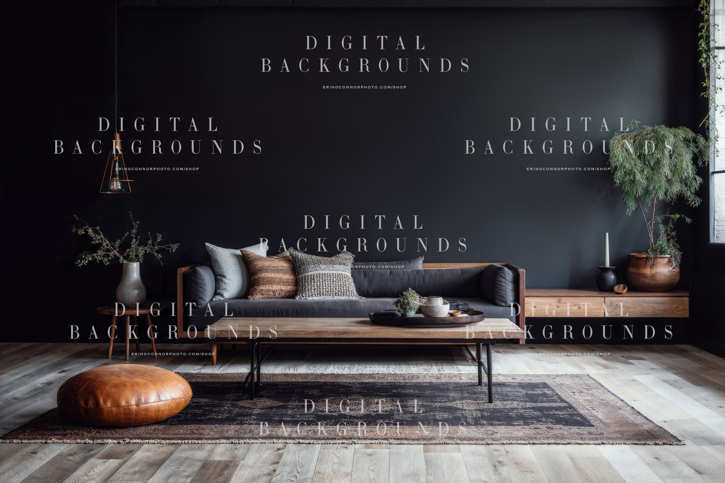 6 Digital Room Backgrounds | Blank Black Walls | Velvet, Linen ...
