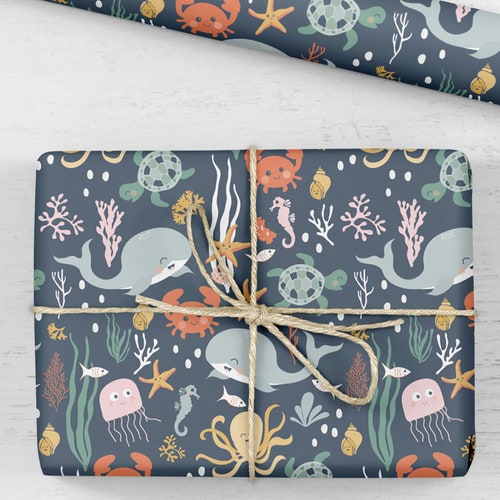 Wrapping Paper / Gift Wrap Under the Sea Party Sealife - Etsy