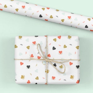 Heart Wrapping Paper / Gift Wrap Tabitha's Garden Bright Hearts - Etsy