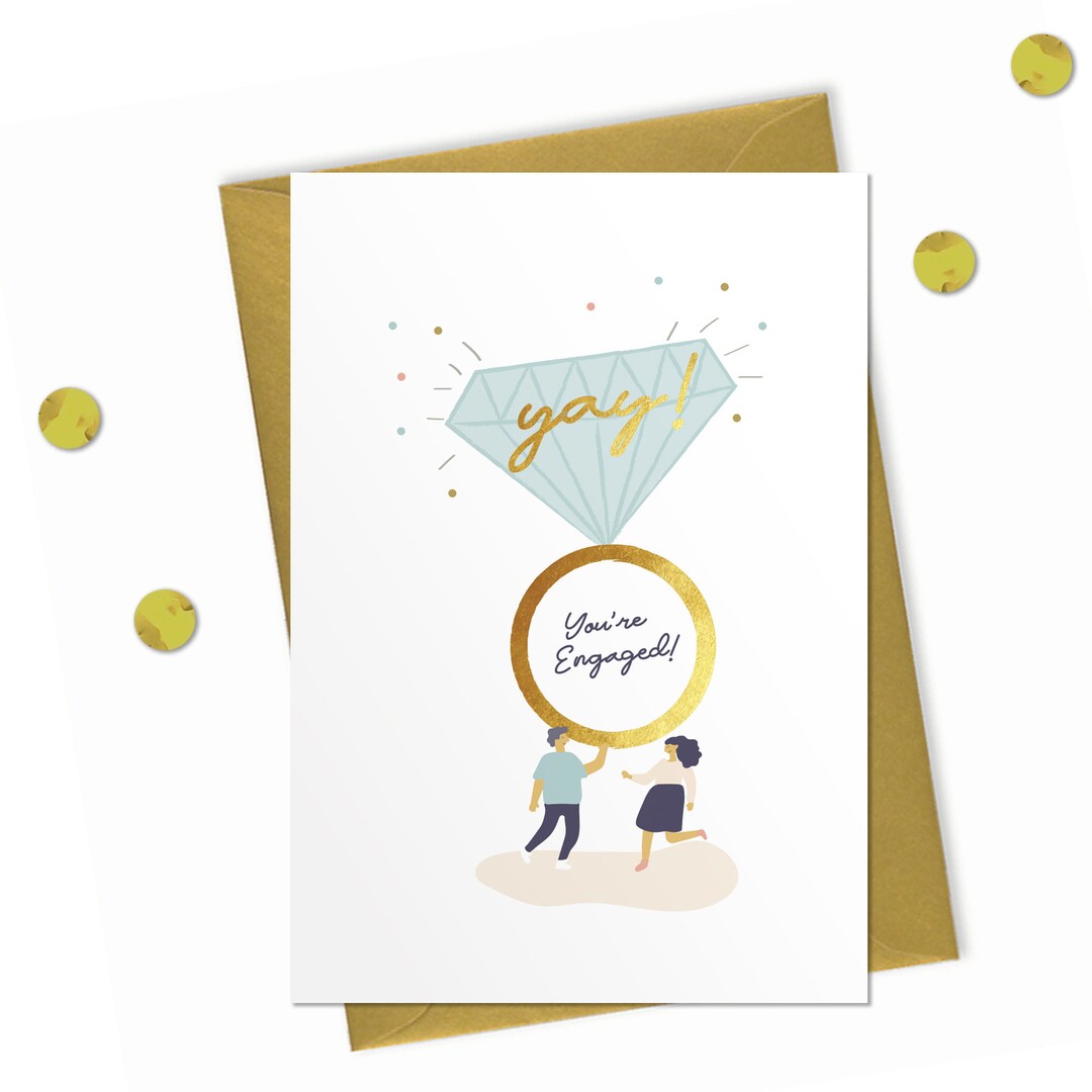 You're Engaged! - Engagement Card - Etsy
