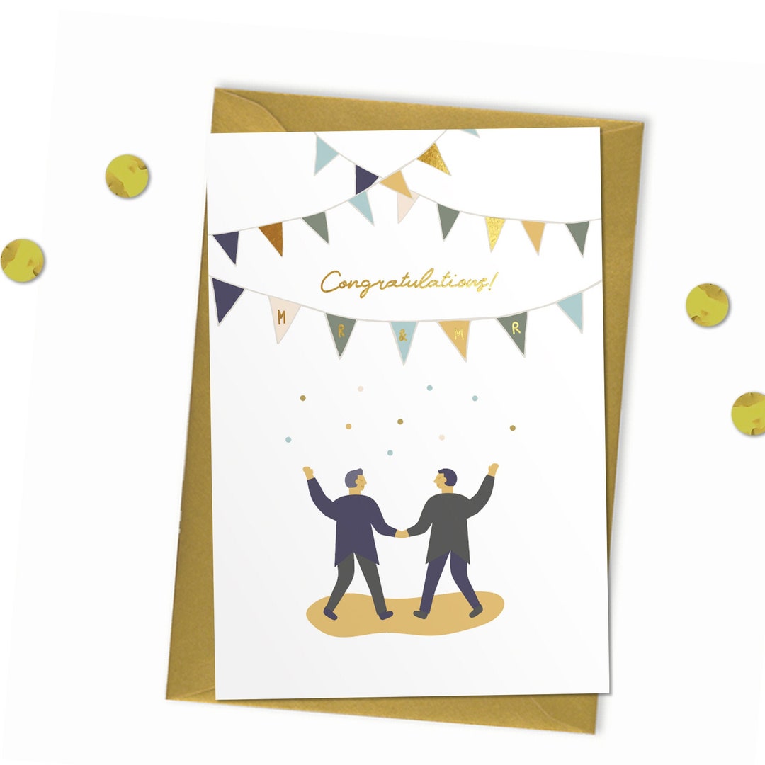 Congratulations Mr & Mr - Wedding Card - Etsy
