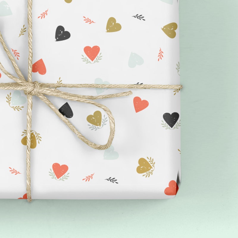 Hearts Wrapping Paper - Etsy