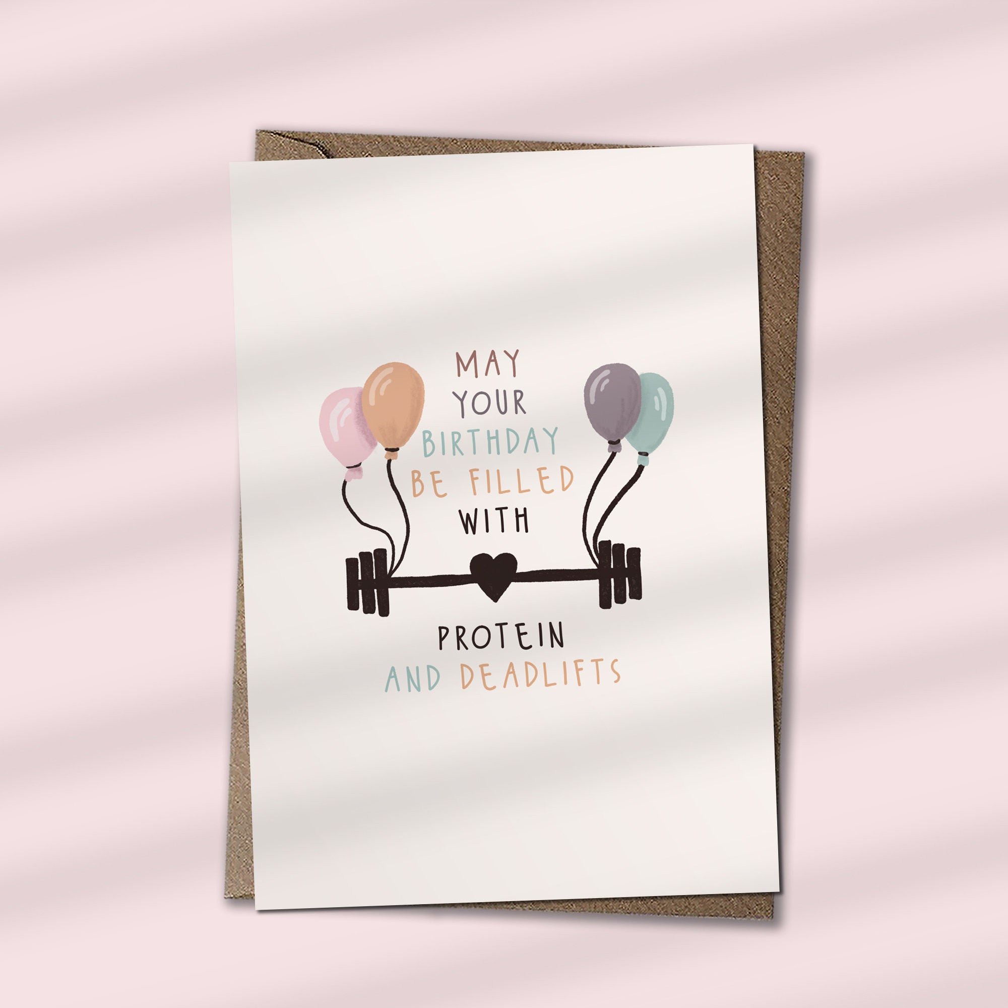 Protein and Deadlifts Happy Birthday Card, Training Card, Gym Card ...