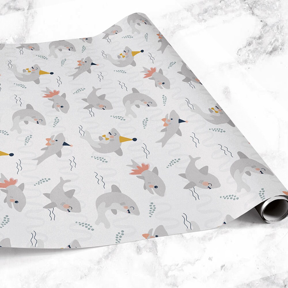 Shark Wrapping Paper / Gift Wrap Under the Sea Party - Etsy