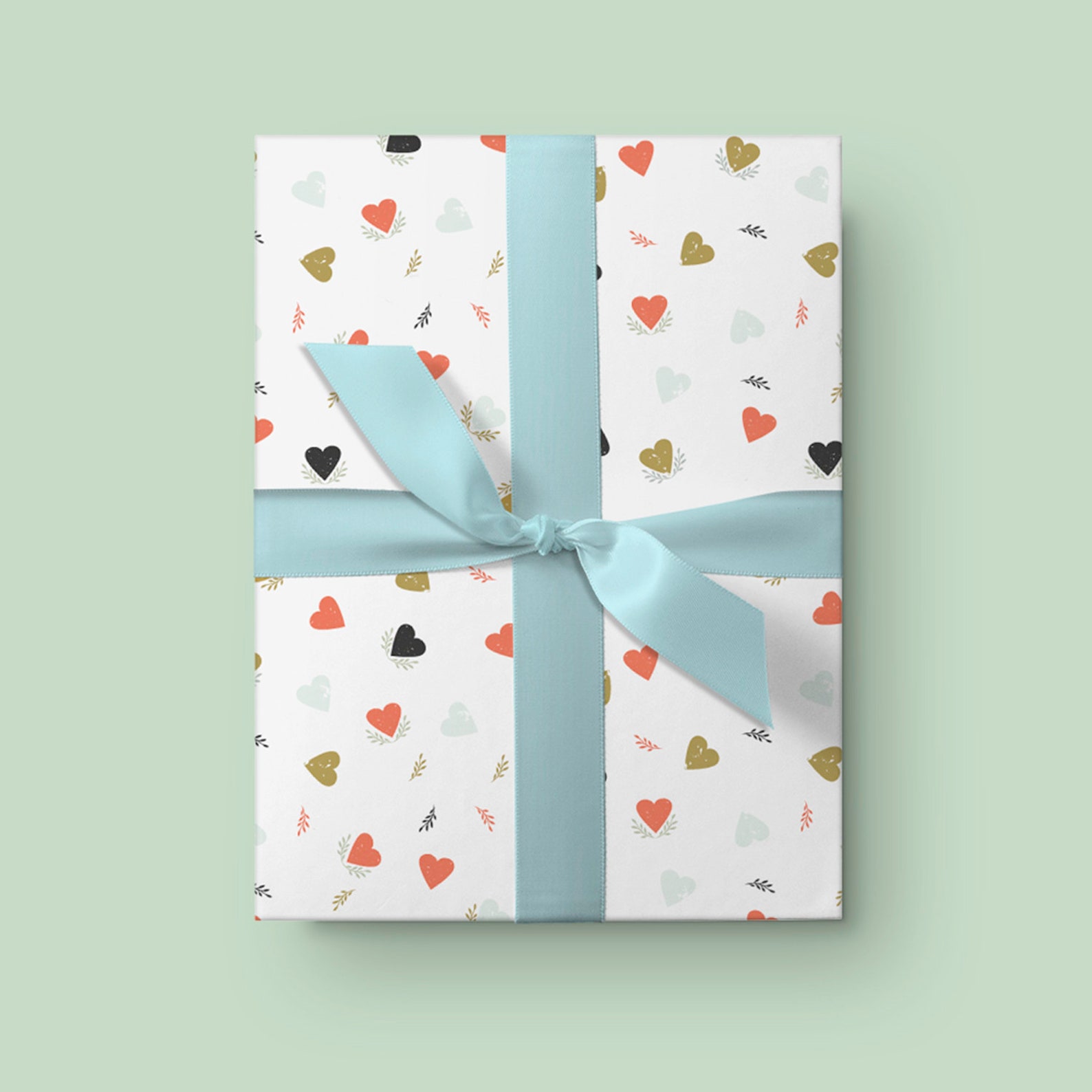 Heart Wrapping Paper / Gift Wrap Tabitha's Garden - Etsy