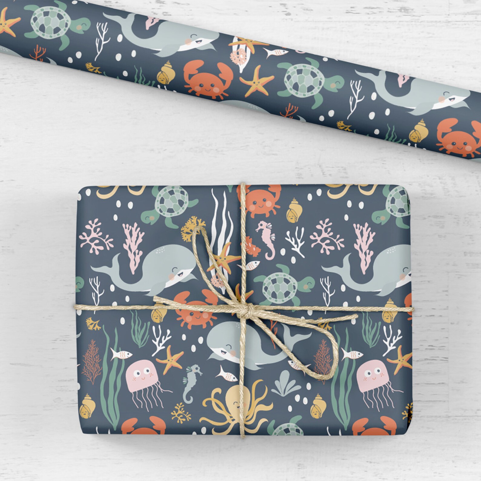 Wrapping Paper / Gift Wrap Under the Sea Party Sealife - Etsy UK