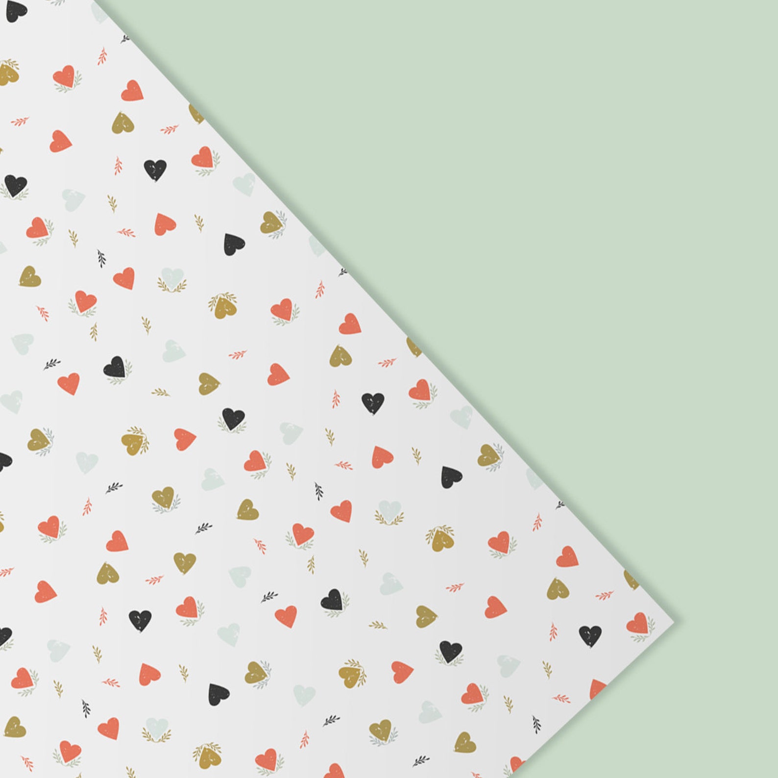 Heart Wrapping Paper / Gift Wrap - Tabitha's Garden - Bright Hearts - Etsy