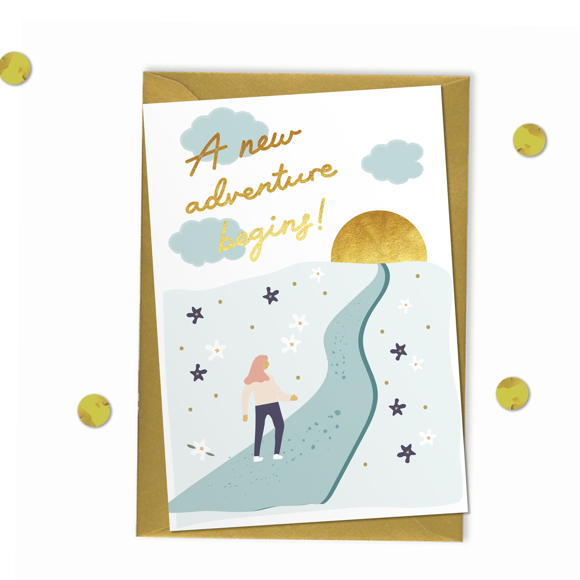 A New Adventure Begins - Good Luck Card, New Job Card, Travelling Card ...