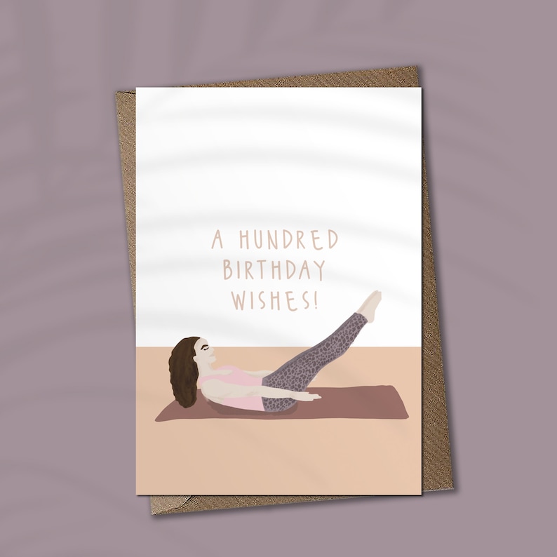 A Hundred Birthday Wishes Happy Birthday Card, Pilates Card, Pilates ...