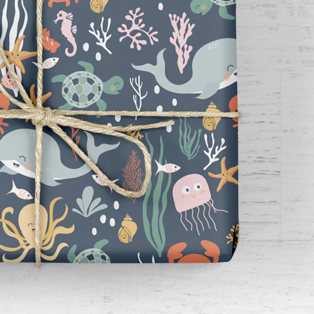 Wrapping Paper / Gift Wrap - Under the Sea - Party Sealife - Etsy
