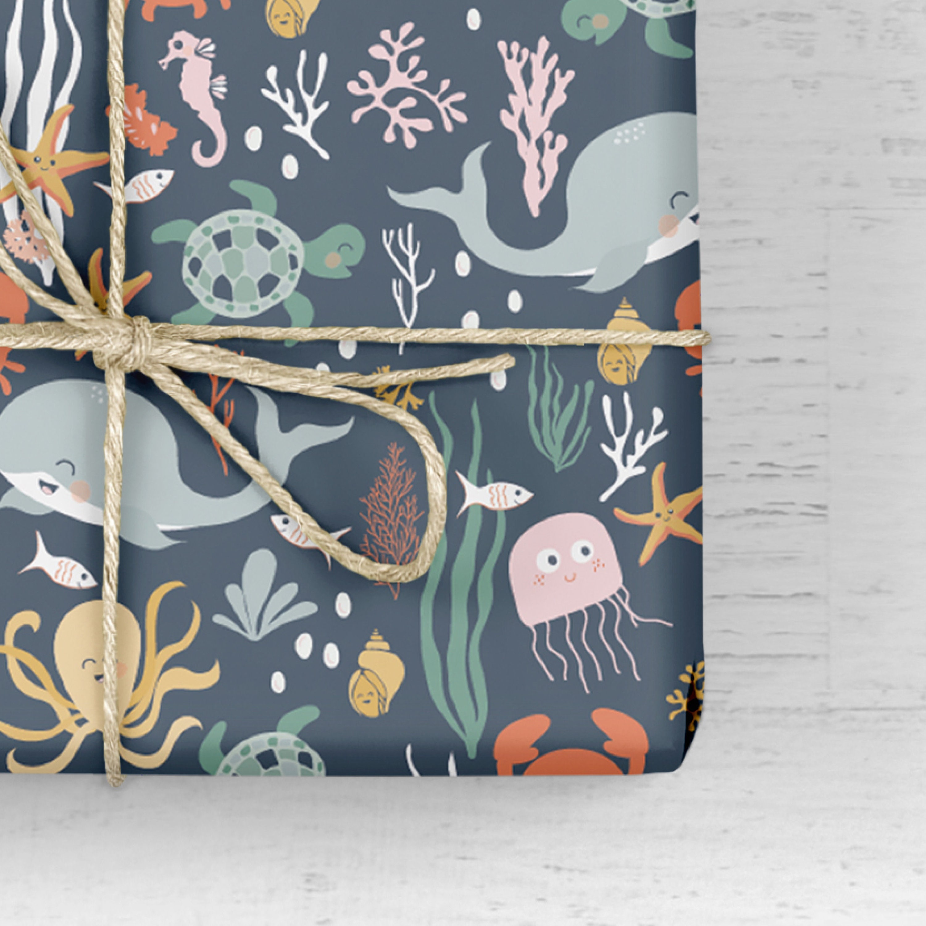 Wrapping Paper / Gift Wrap Under the Sea Party Sealife - Etsy UK