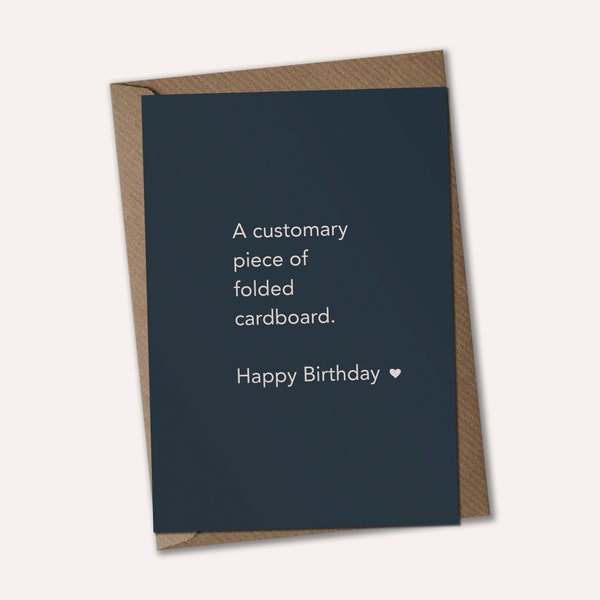 Cardboard Happy Birthday Card - Etsy