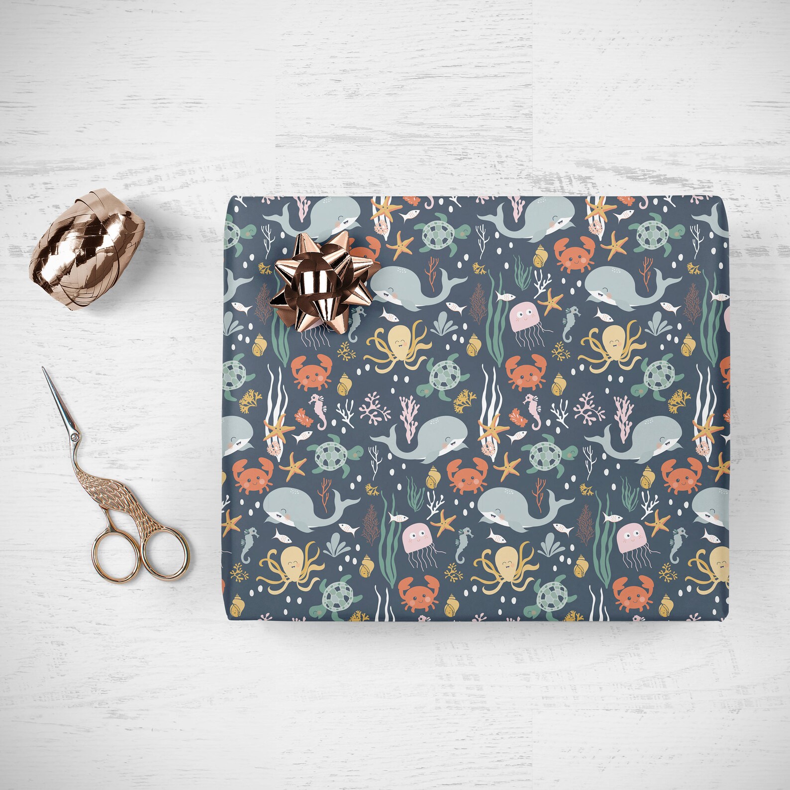 Wrapping Paper / Gift Wrap Under the Sea Party Sealife - Etsy
