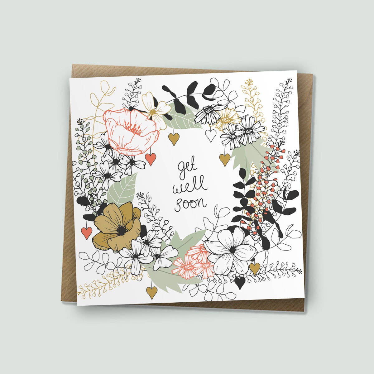 Surrounding You With Love Get Well Soon Card Encouragement | Etsy