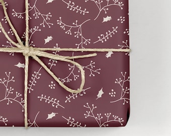 Burgundy Wrapping Paper - Etsy UK
