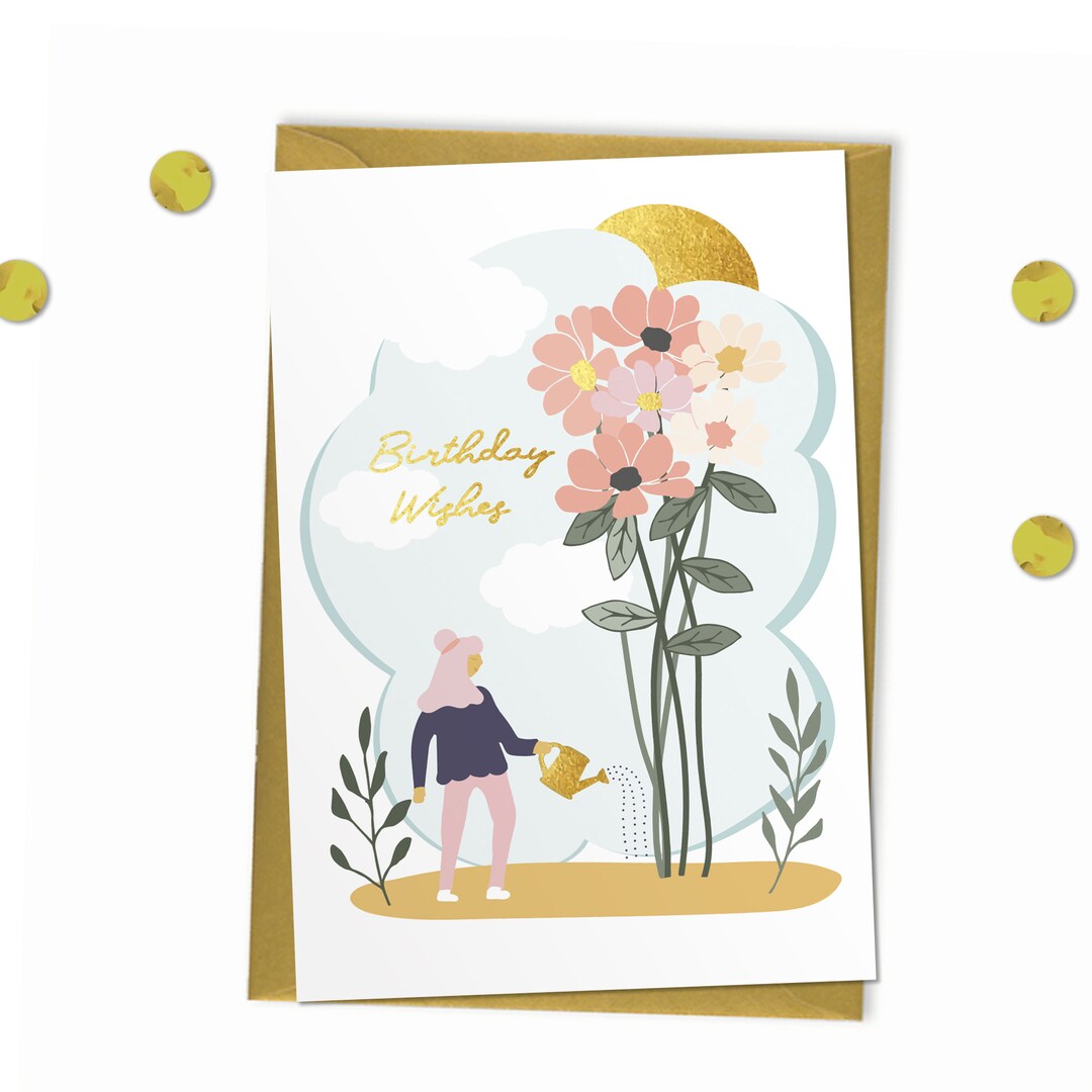 Birthday Wishes - Birthday Card, Gardening Birthday Card - Etsy