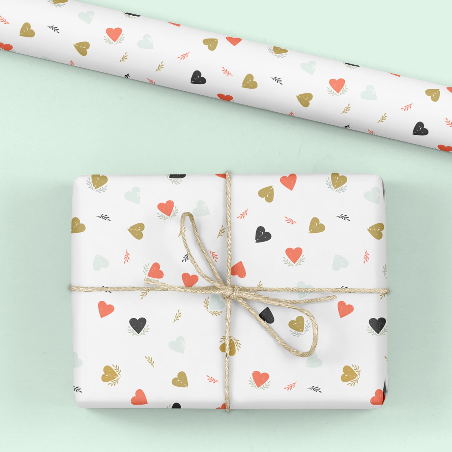 Heart Wrapping Paper / Gift Wrap Tabitha's Garden - Etsy