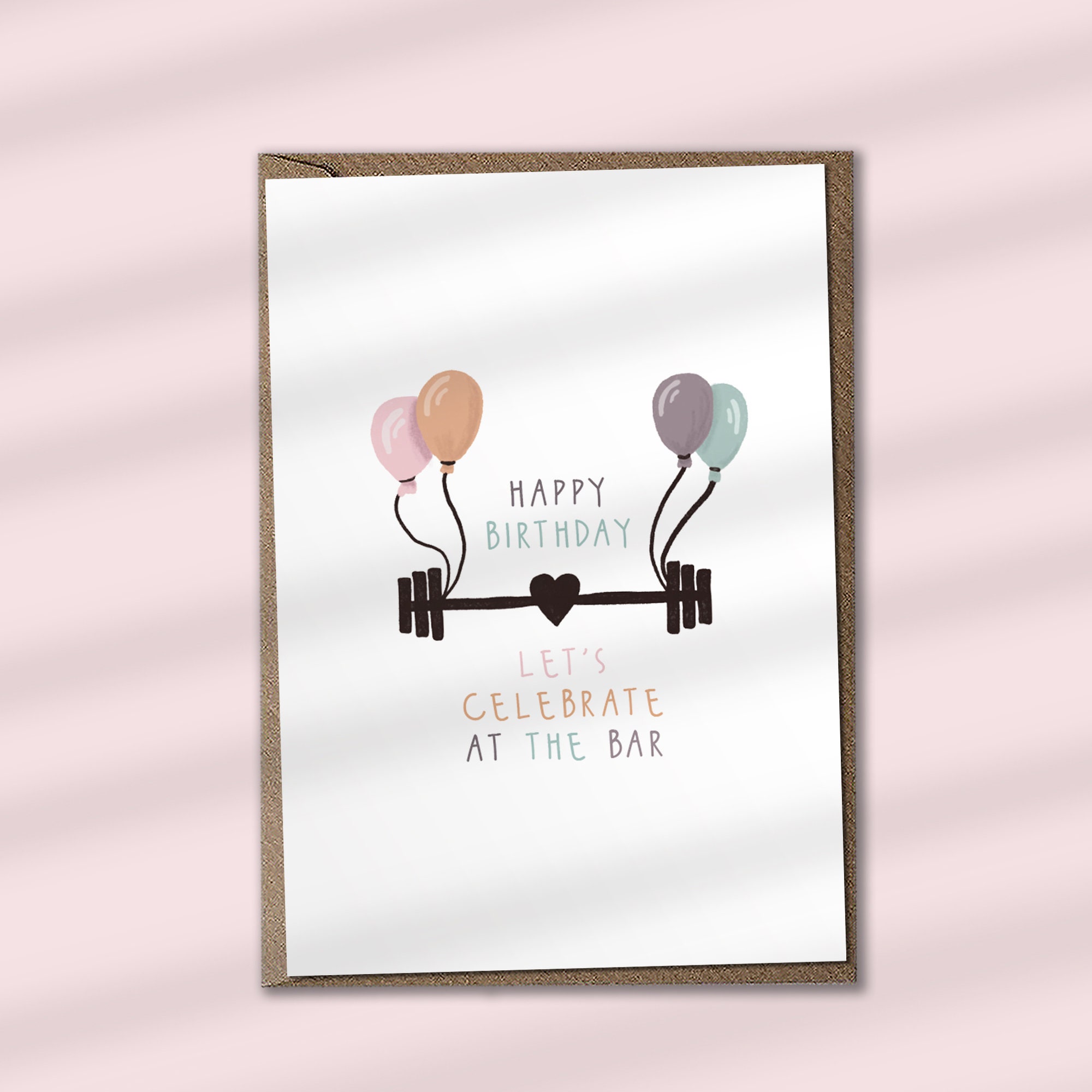 Celebrate at the Bar - Happy Birthday Card, Training Card, Gym Card ...