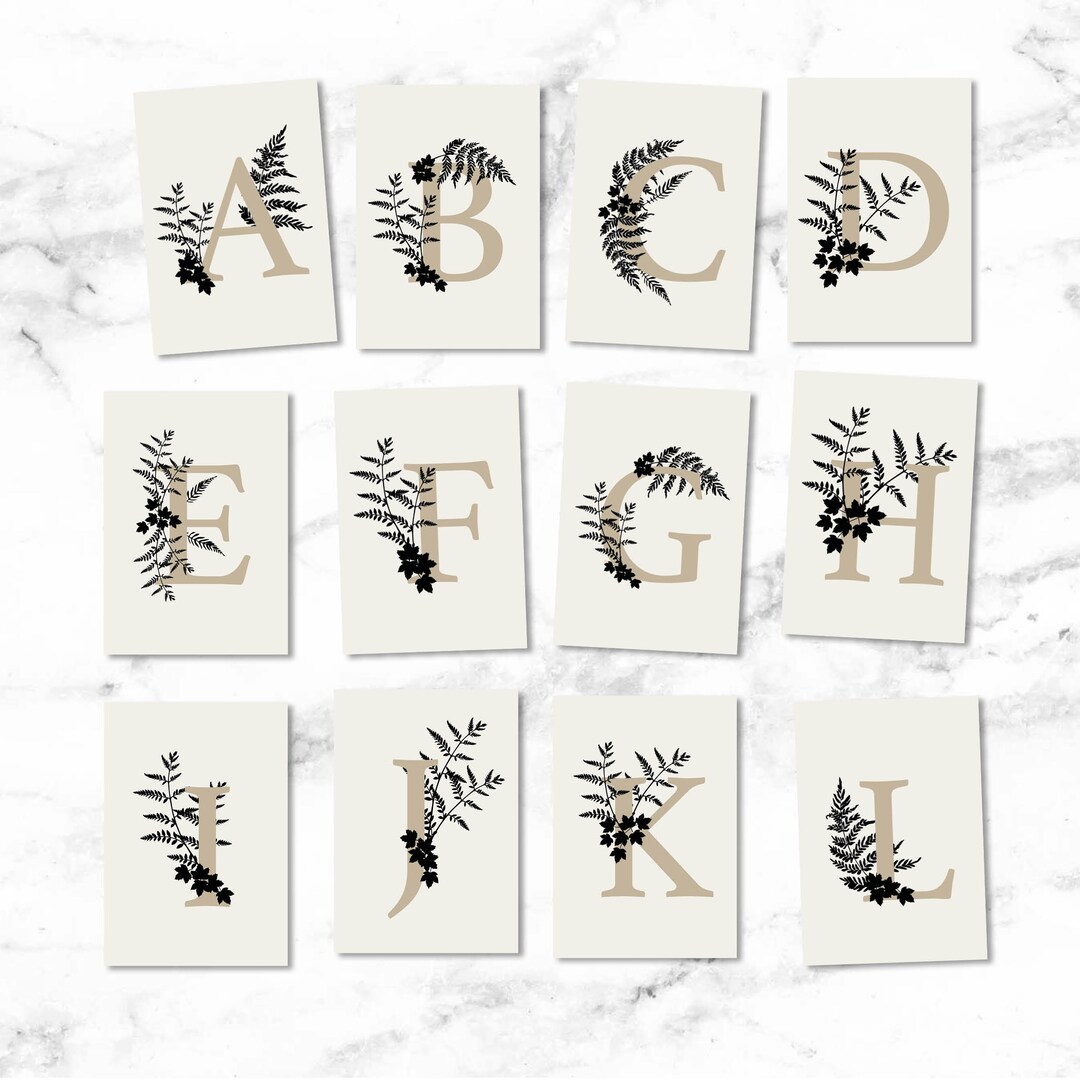 Alphabet Cards, Initial Card, Letter Cards - Etsy