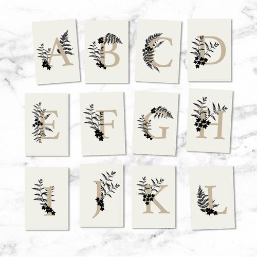 Alphabet Cards Initial Card Letter Cards - Etsy